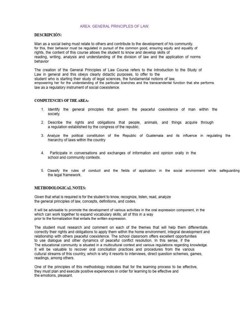 General Principles of Law Course Overview | PDF | Concept | Natural Law