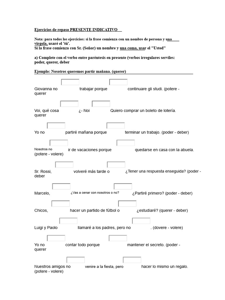 Verbos en Presente - regulares e irregulares | PDF | Verbo | Lingüística
