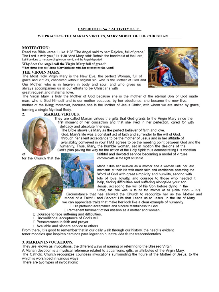 Understanding Marian Virtues and Devotions | PDF | Rosary | Mary ...