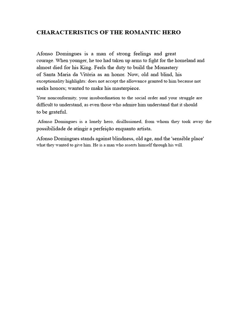 CHARACTERISTICS OF THE ROMANTIC HERO.pdf | PDF