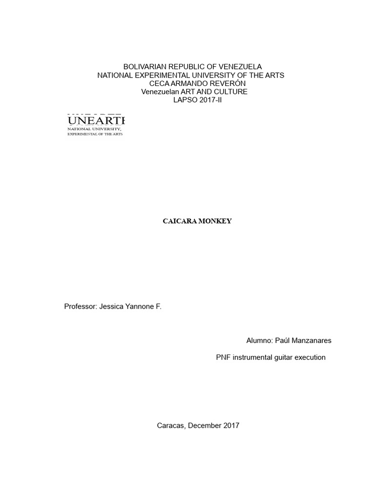 Monkey from Caicara | PDF | Dances | Venezuela