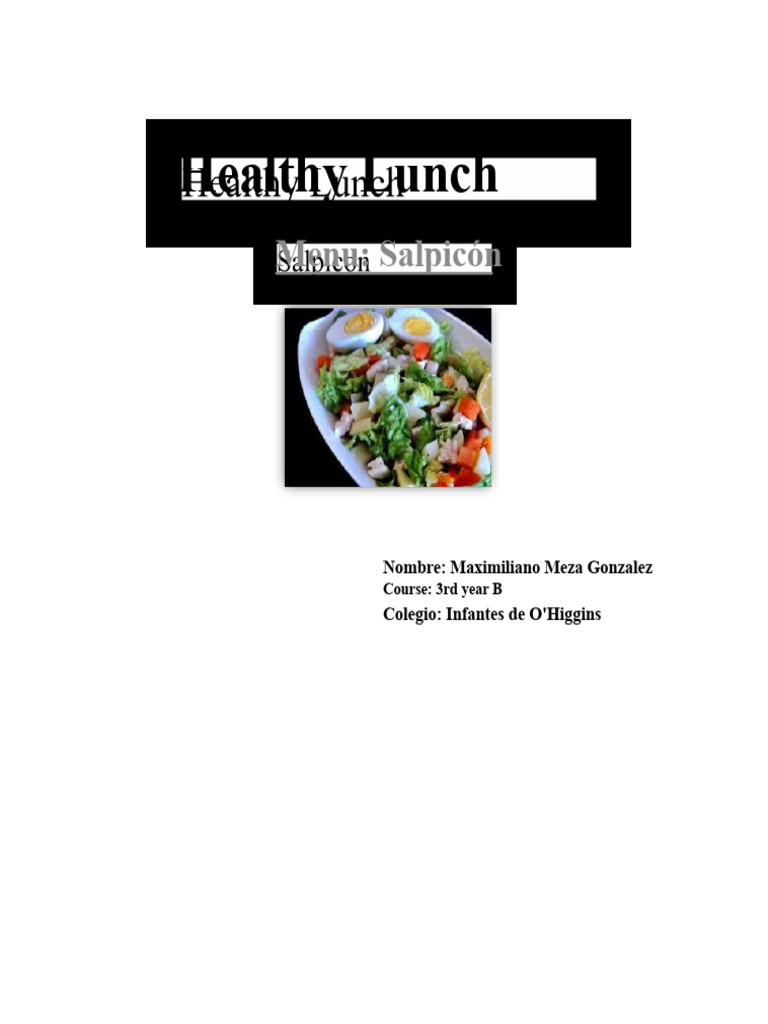 Healthy lunch | PDF