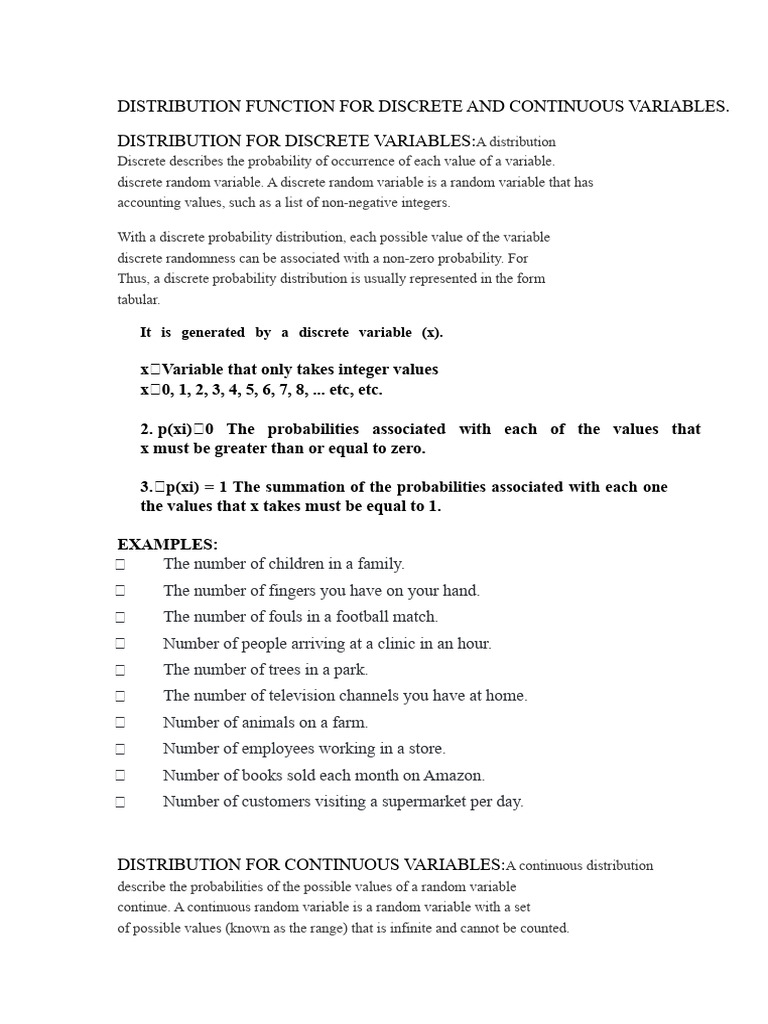 Discrete vs Continuous Probability Distributions | PDF | Probability ...