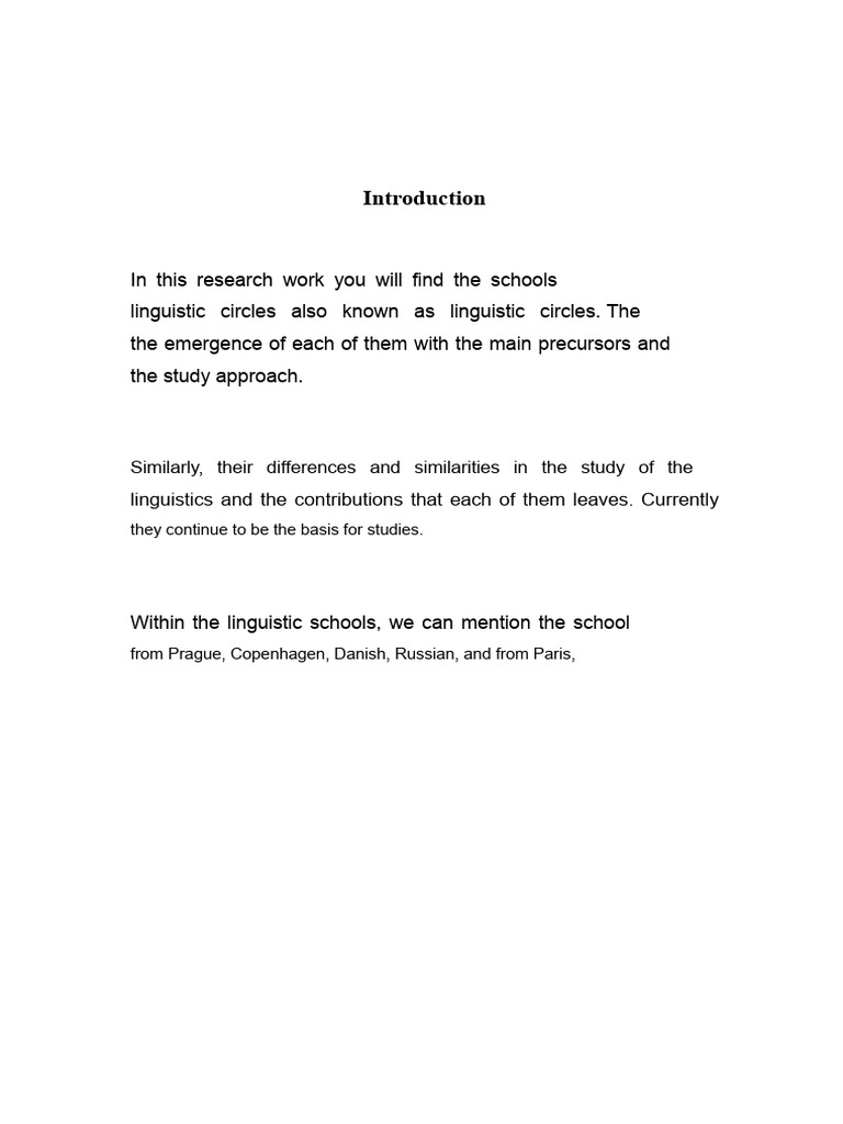 Overview of Linguistic Circles | PDF