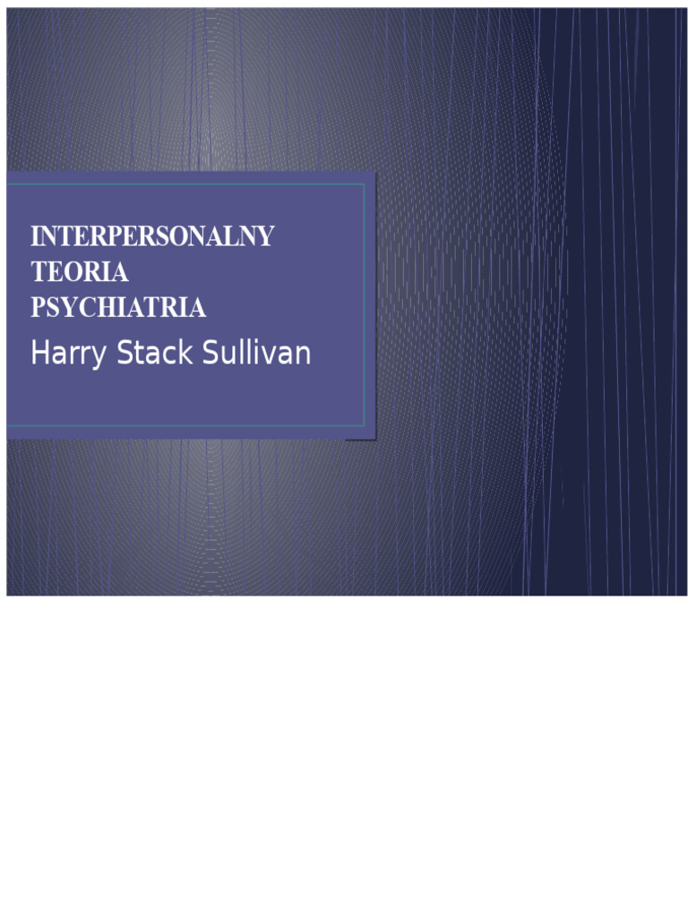 Harry Stack Sullivan | PDF