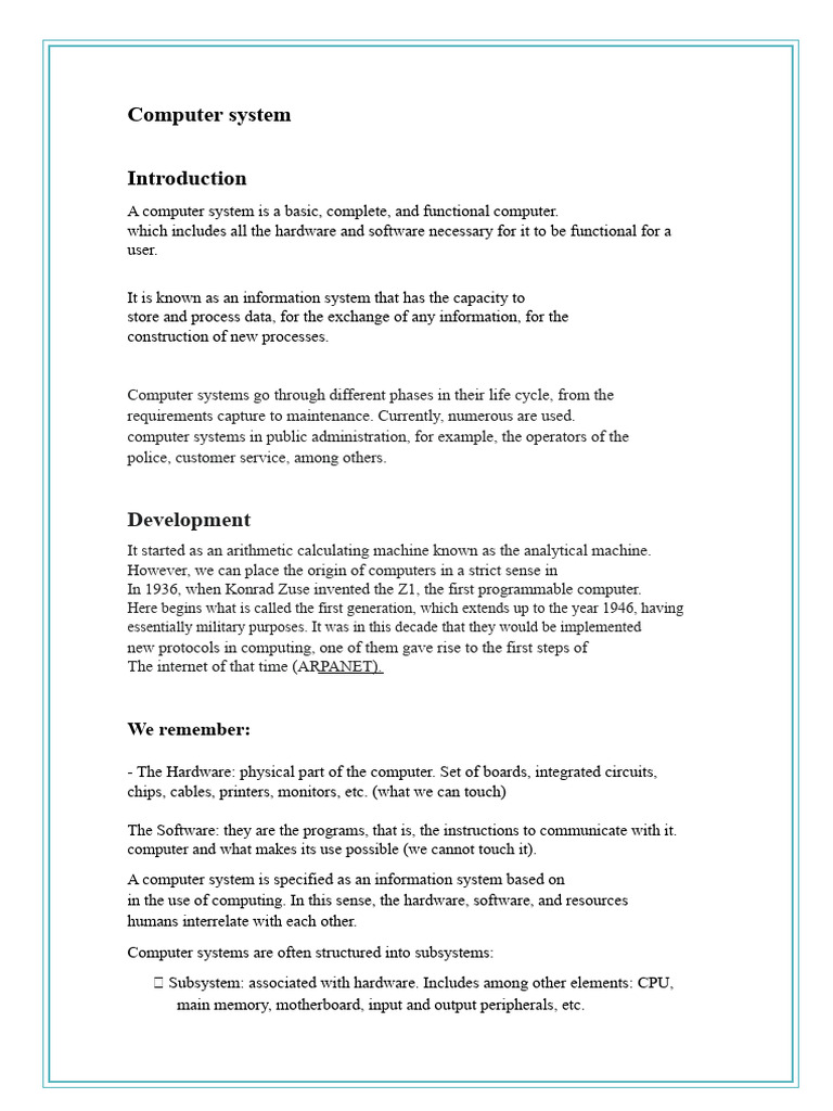 Complete computer system | PDF | Byte | Bit