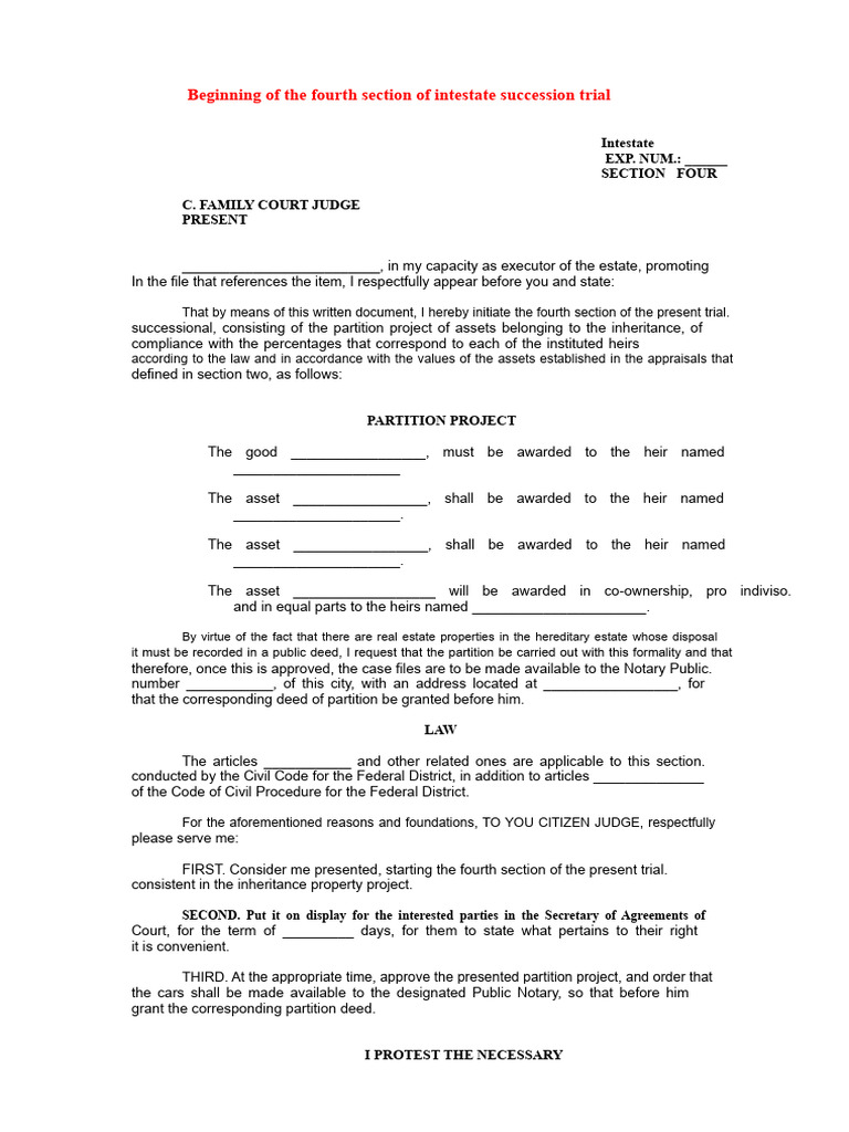 Intestate Succession Partition Project | PDF | Inheritance | Deed