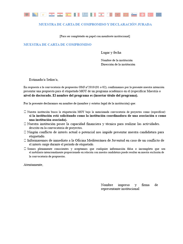 Carta de Compromiso | PDF