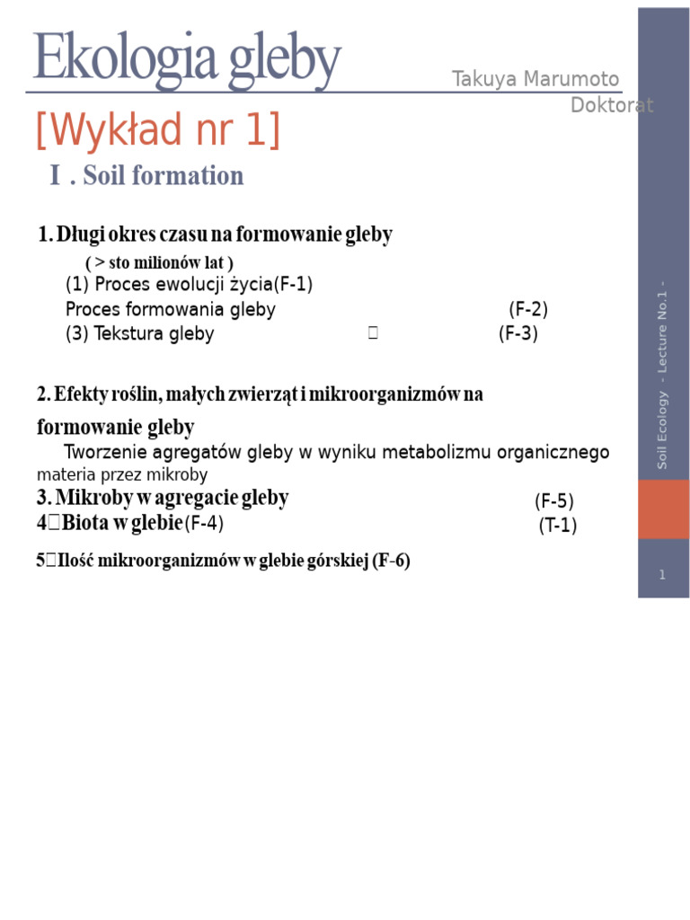 Ekologia Gleby (Wykład 1) | PDF
