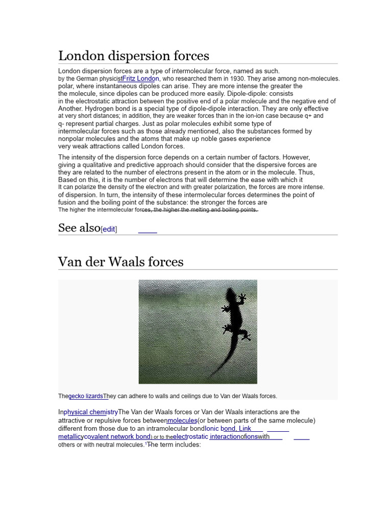 Understanding London Dispersion Forces | PDF | Intermolecular Force ...
