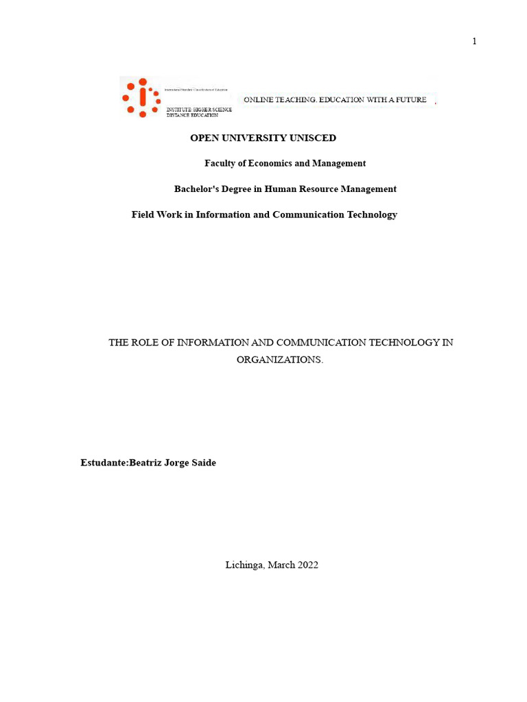 ICT's Impact on Organizational Success | PDF | Information And ...