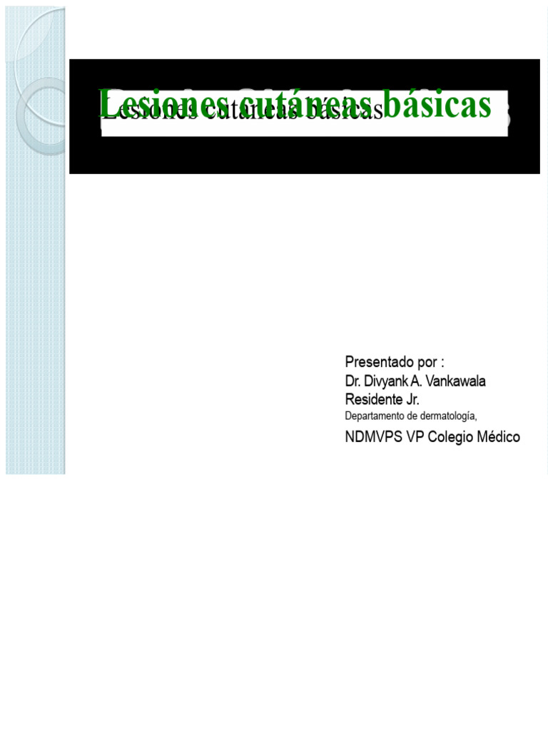 Clasificación de Lesiones Cutáneas | PDF | Dermatología | Piel