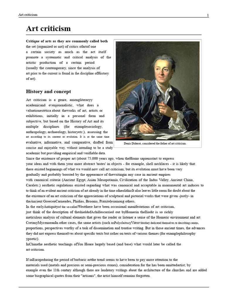 Art Criticism | PDF | Art History | Historiography