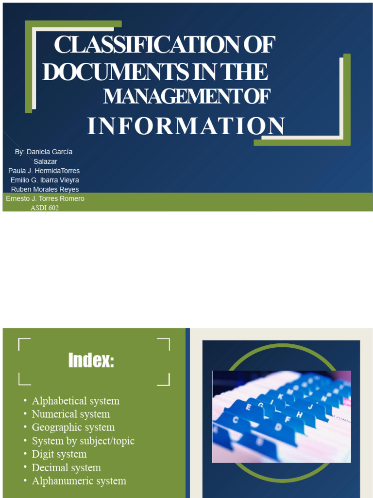 Classification of Documents in Information Management | PDF