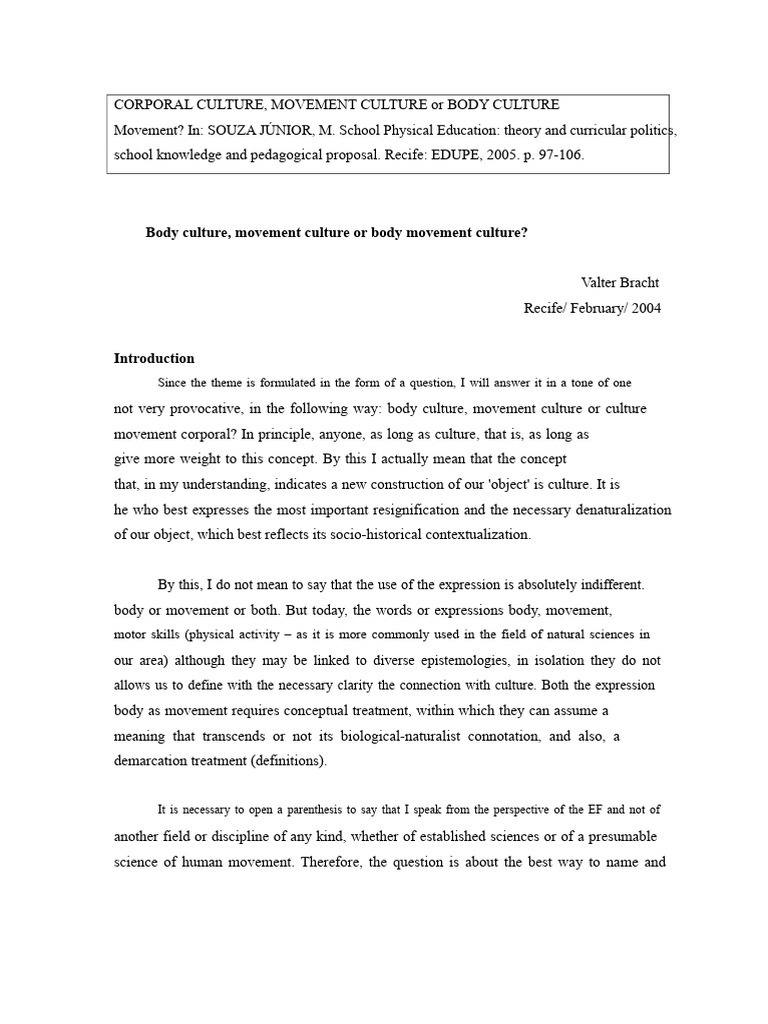 BRACHT_Body-culture-of-movement.pdf | PDF | Concept | Knowledge