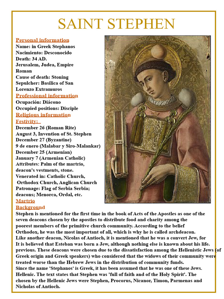 Saint Stephen | PDF