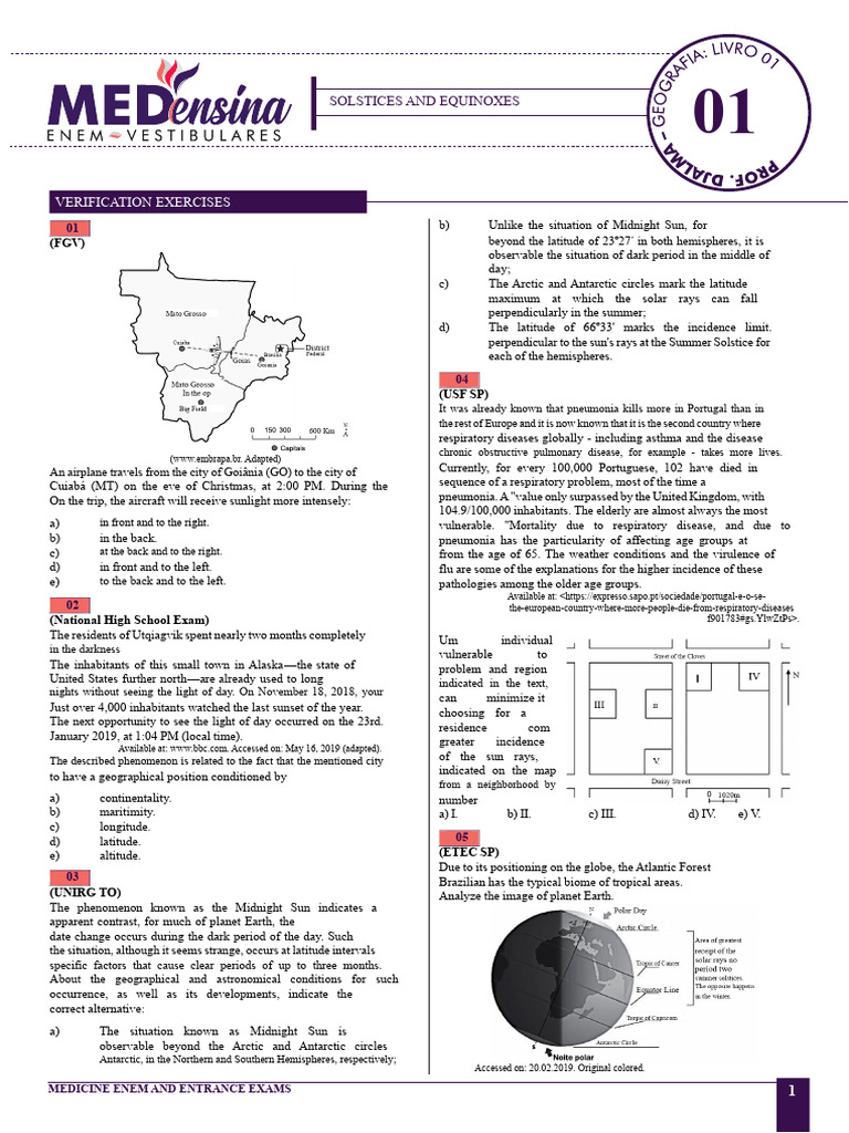 LIST 01 - Solstices and Equinoxes | PDF | Earth | Earth Sciences