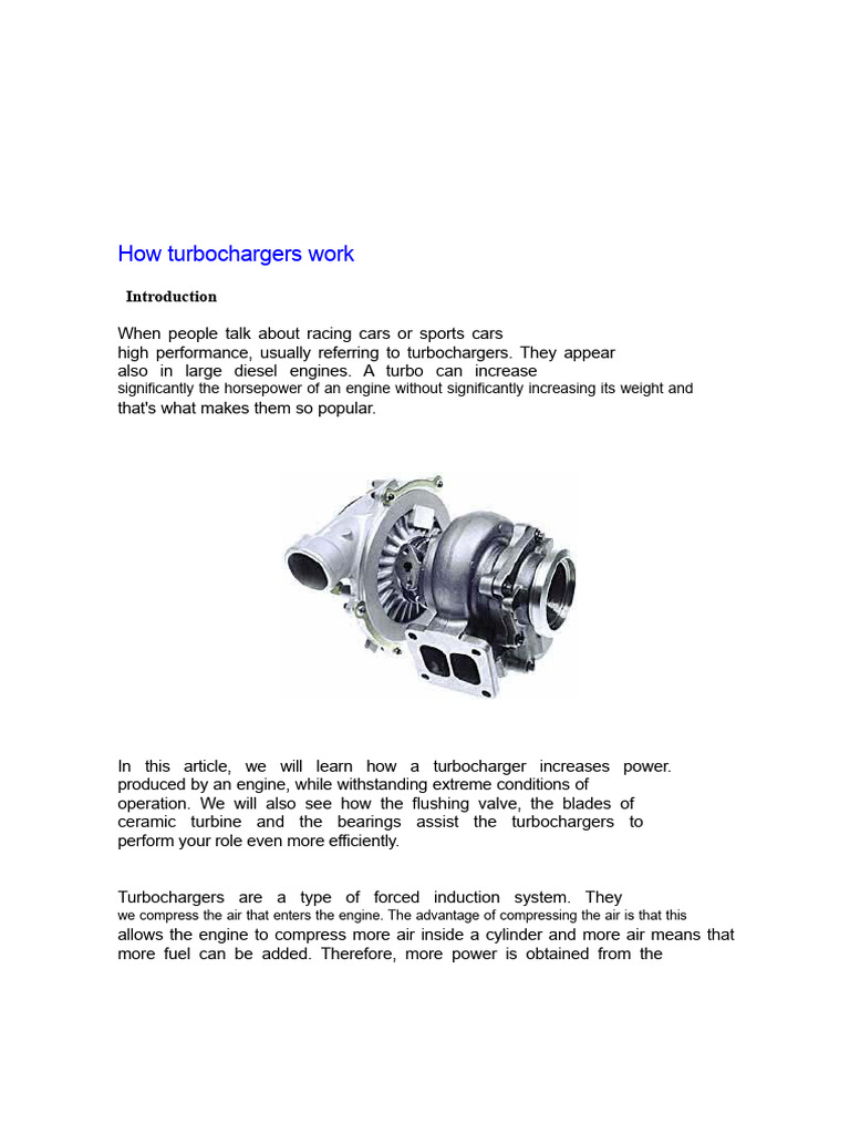 Turbo Car Preparation | PDF | Turbocharger | Internal Combustion Engine