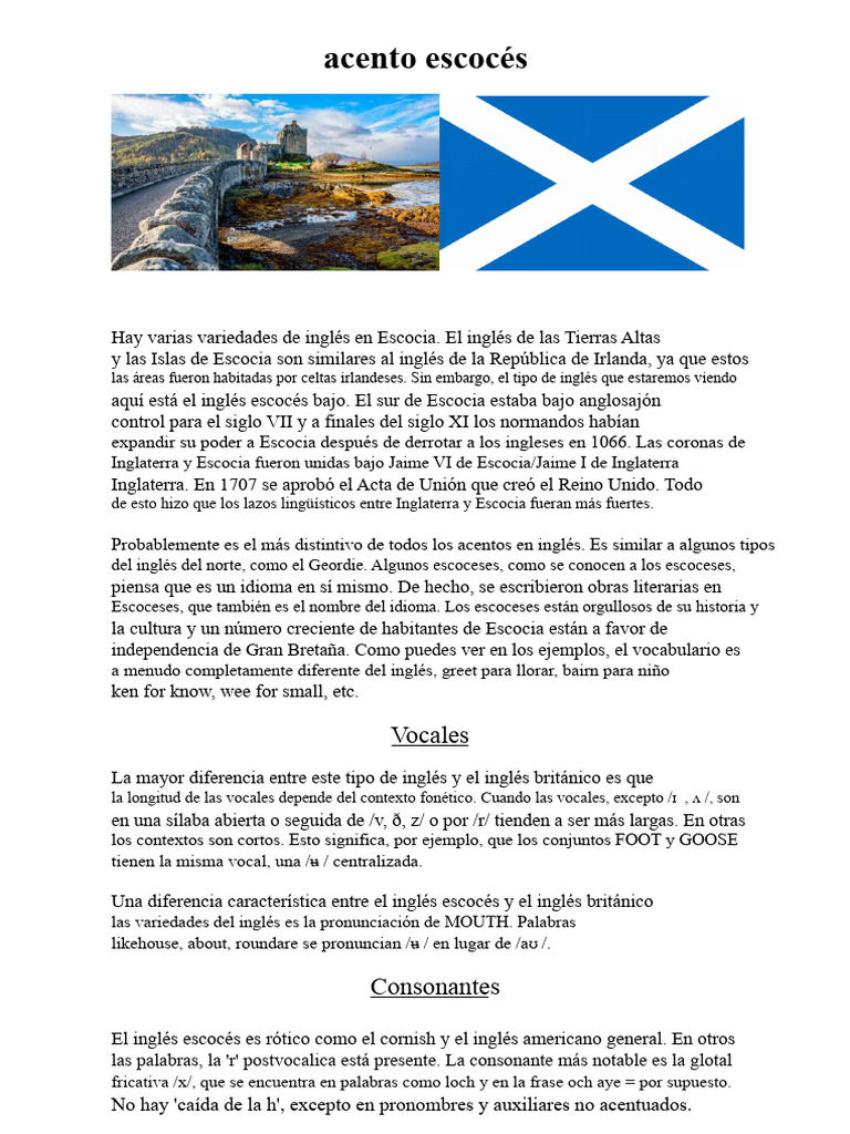 Acento Escocés | PDF | Idioma en Inglés | Escocia