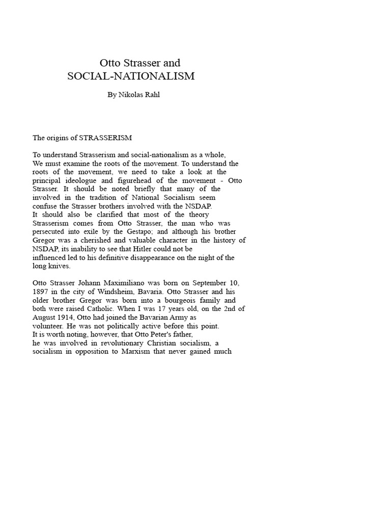 Otto Strasser and Strasserism.pdf | PDF | Nazism | Nazi Party