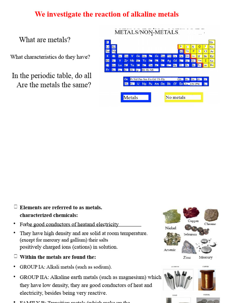 We investigated the Alkali metals. | PDF | Metals | Periodic Table