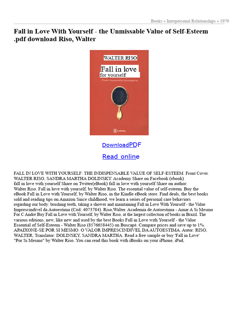 Fall in Love With Yourself: The Essential Value of Self-Esteem PDF | PDF