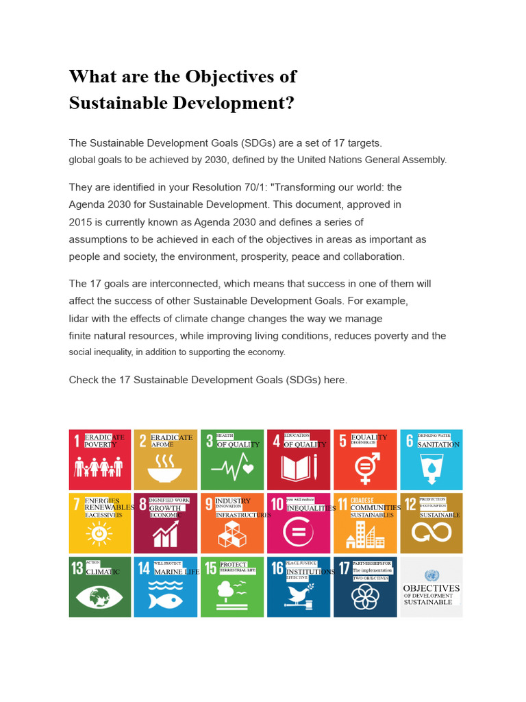Sustainable Development Goals | PDF
