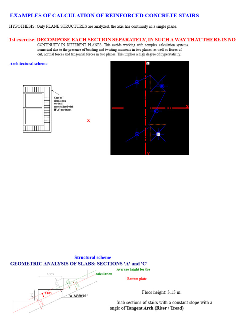 Examples of Reinforced Concrete Stair Calculation 11111 | PDF | Stairs ...