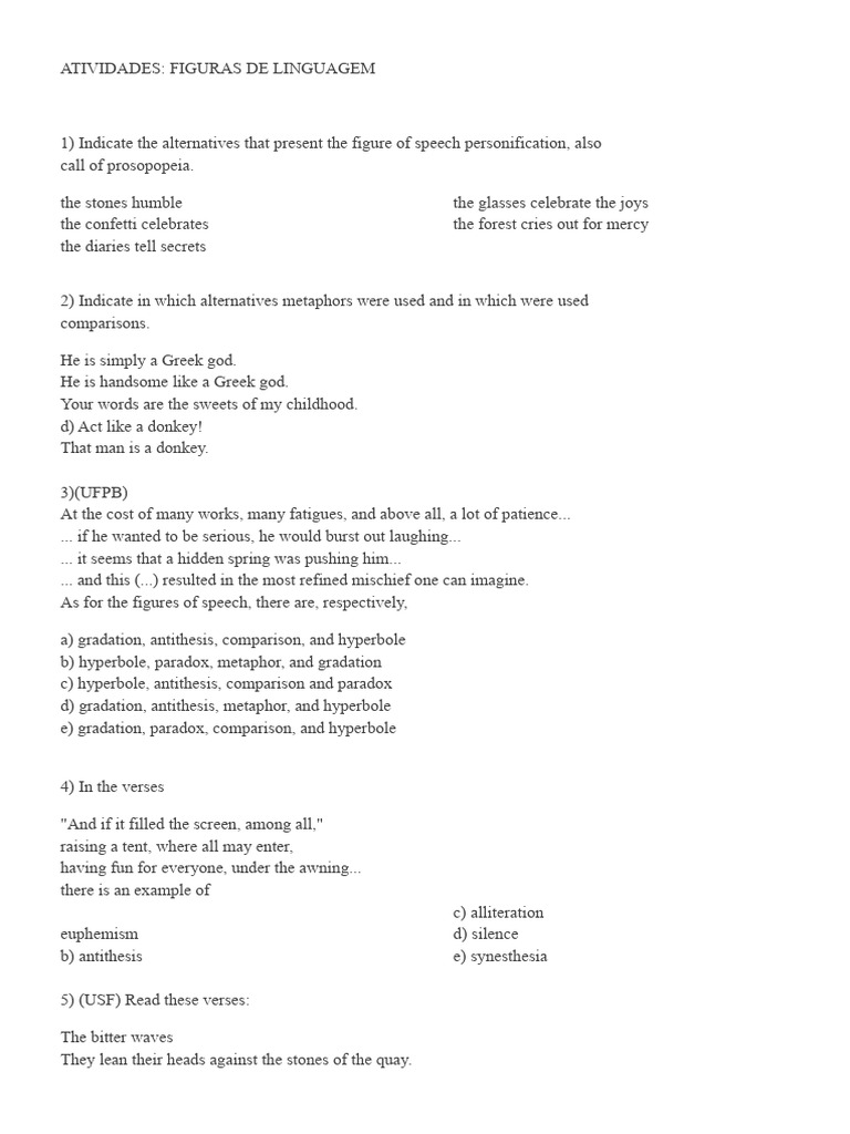 Exploring Figures of Speech Activities | PDF | Metaphor | Persuasion