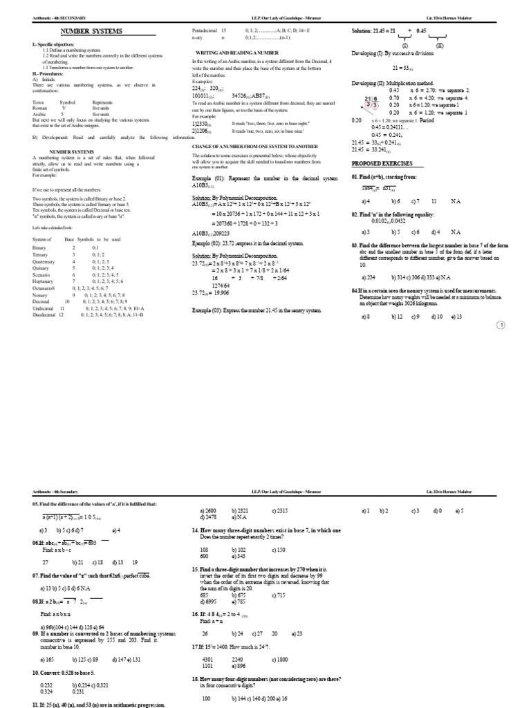 NUMBERING CONVERSION SYSTEM | PDF | Number Theory | Numbers