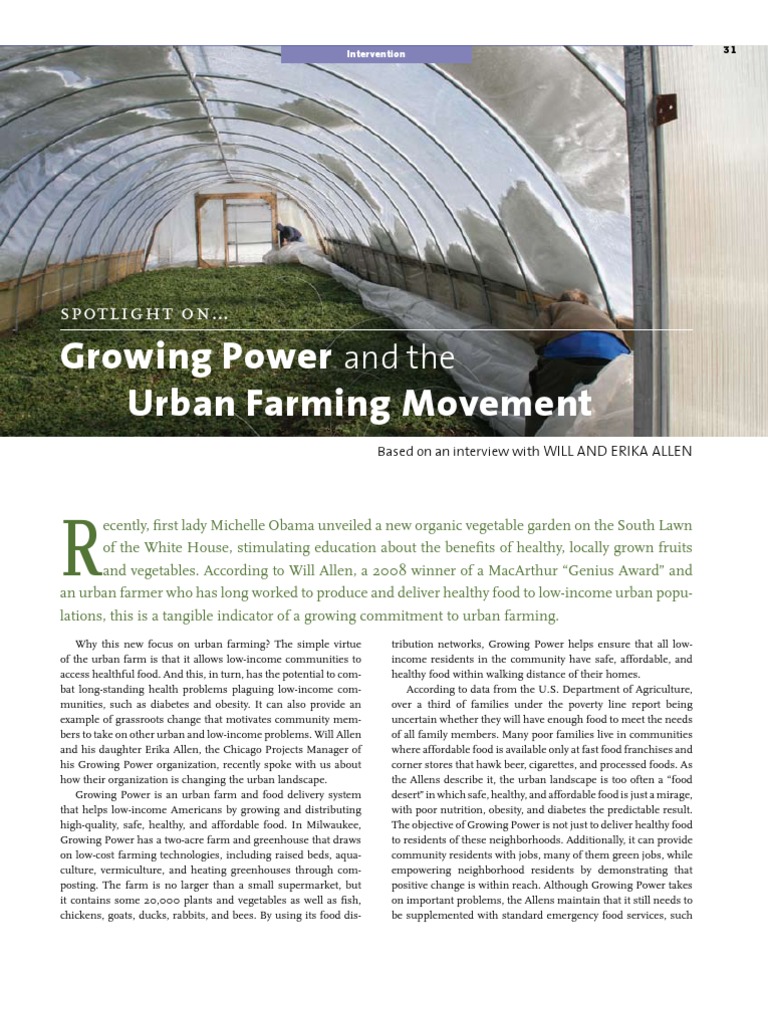 Growing Power and The Urban Farming Movement | PDF | Urban Agriculture ...