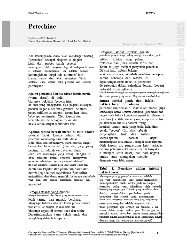 Penyebab dan Penanganan Petechiae pada Anak | PDF