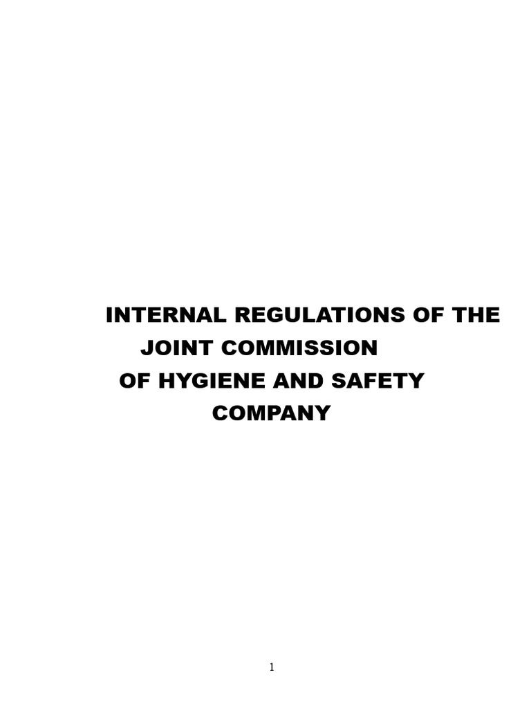 Joint Hygiene and Safety Committee Regulations | PDF | Occupational ...