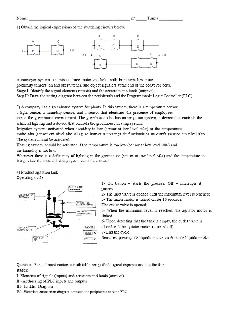 Industrial Automation Exercise List | PDF | Programmable Logic Controller | Automation