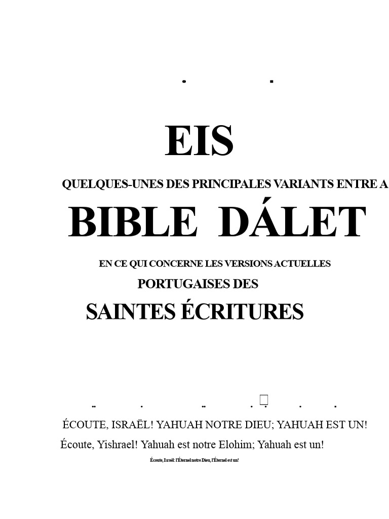 Variantes de La Bible Dálet PDF | PDF | Contenu de la Bible | Doctrines ...