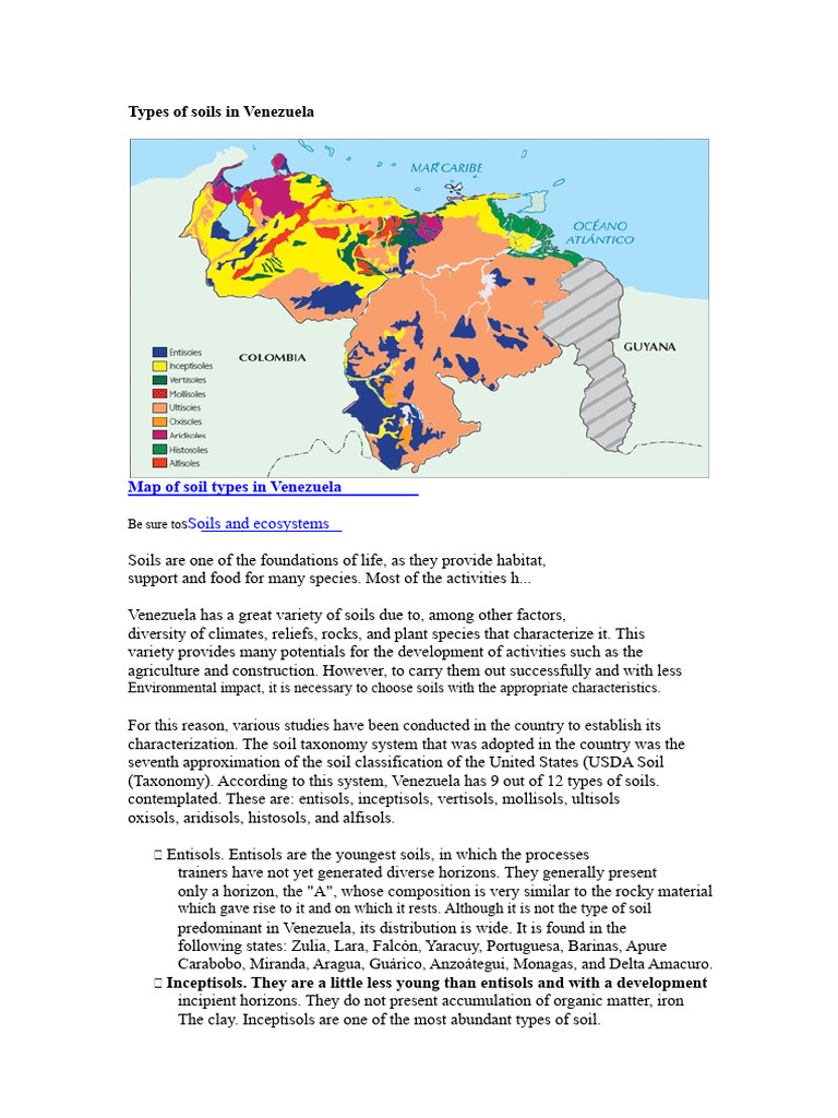 Types of Soils in Venezuela | PDF | Soil | Horticulture