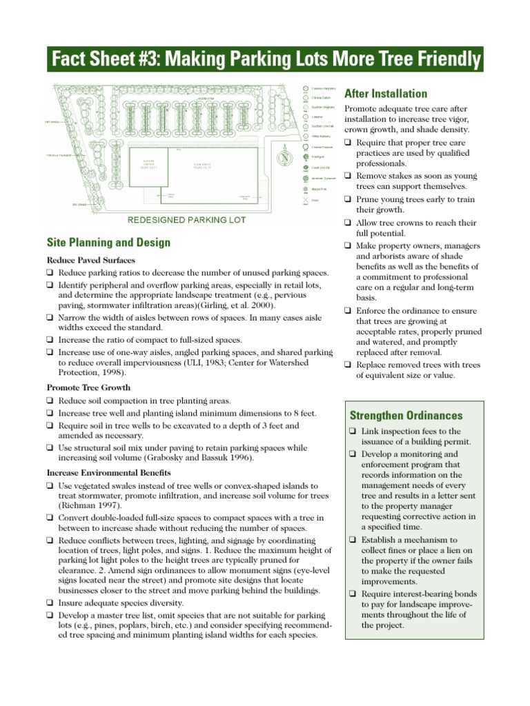Making Parking Lots More Tree Friendly: References - Fact Sheet #3 ...
