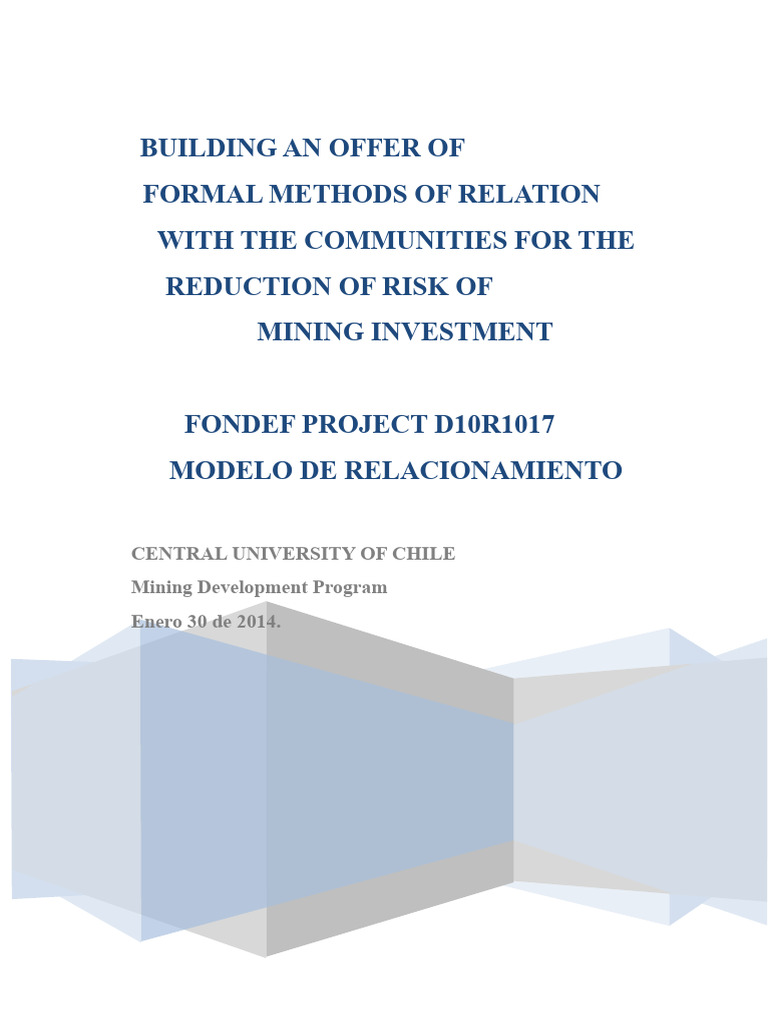 Community Relationship Model Final Version Approved by Fondef | PDF ...