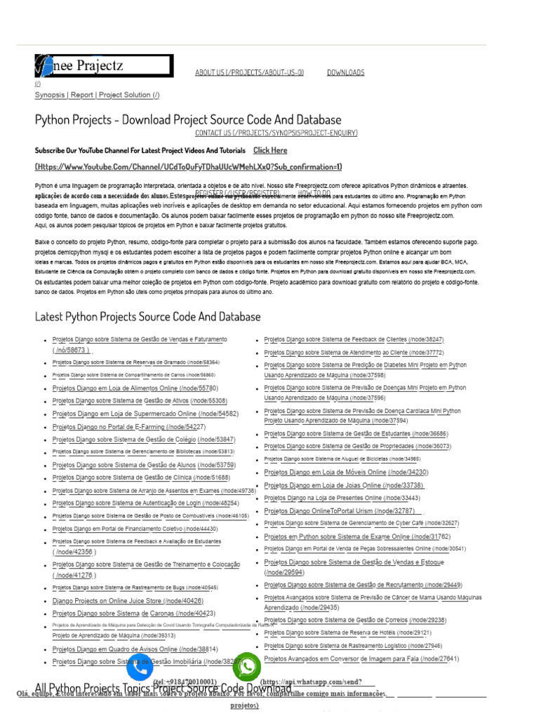 Projetos em Python para Download com Código Fonte, Banco de Dados e ...