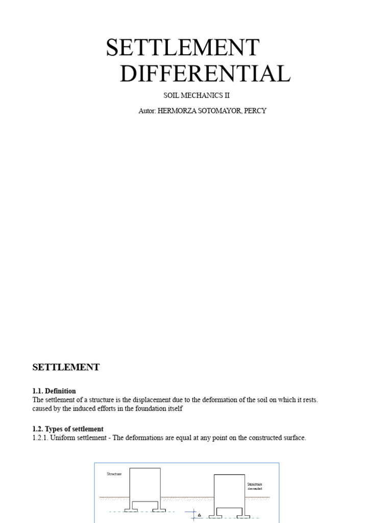 DIFFERENTIAL SETTLEMENT | PDF | Foundation (Engineering) | Geotechnical ...