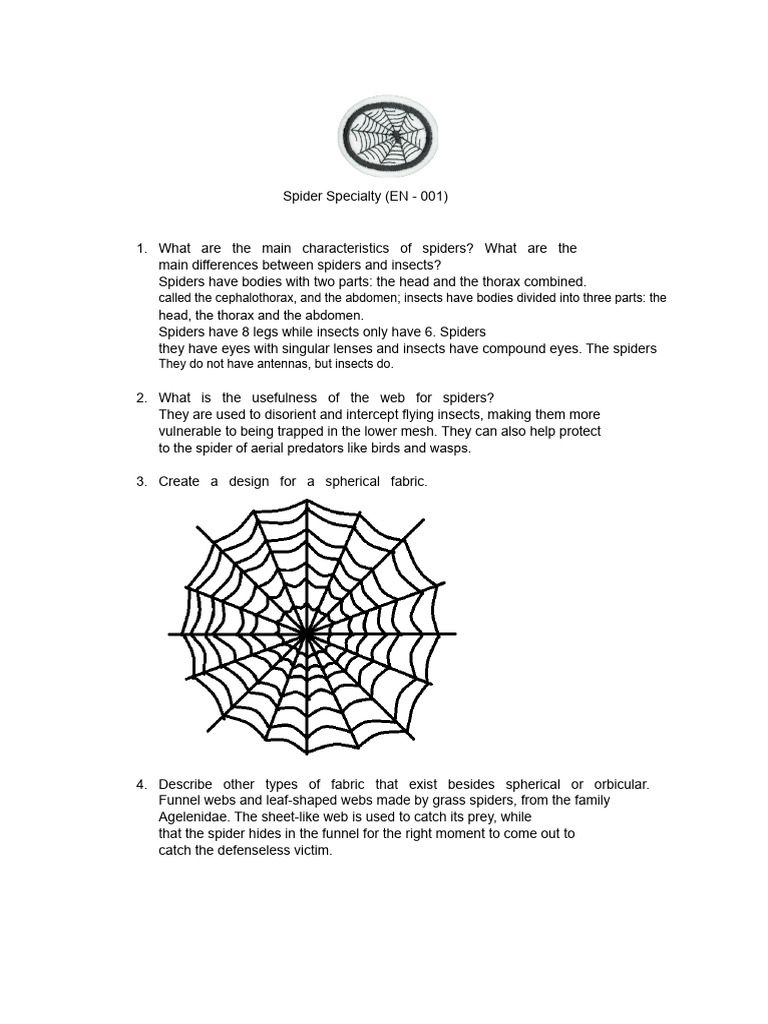 Specialty of Spiders (EN - 001) | PDF | Spider | Spider Web