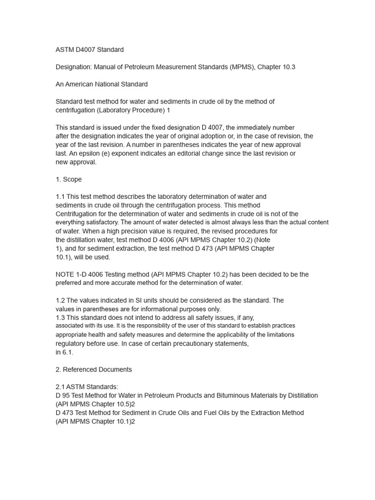 ASTM D4007 Standard Translation | PDF | Variance | Petroleum