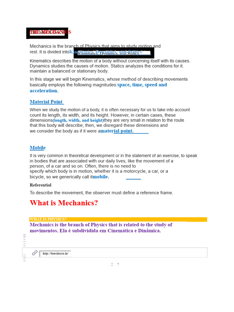 Understanding Mechanics in Physics | PDF | Force | Mechanics