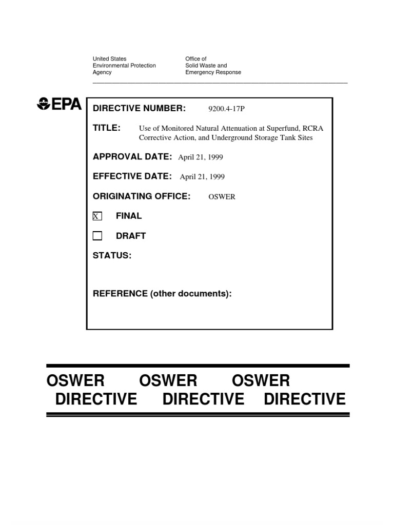 Use of Mna at Rcra Cercla and Ust Sites | PDF | Environmental ...