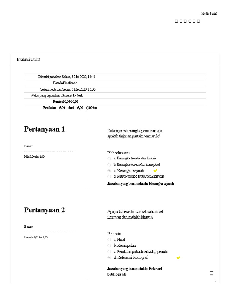 Evaluasi akhir unit 2 | PDF
