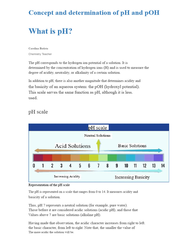 Understanding pH and pOH Basics | PDF | Ph | Acid
