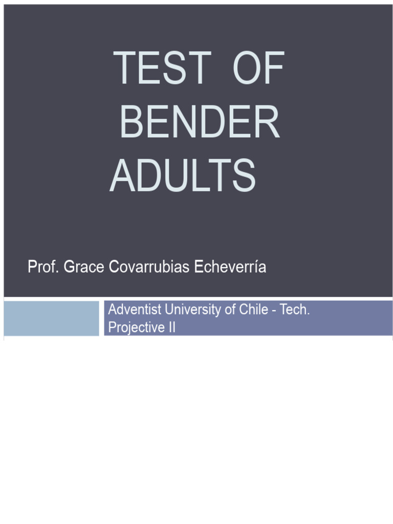 Bender Test for Adults | PDF | Impulsivity | Psychosis