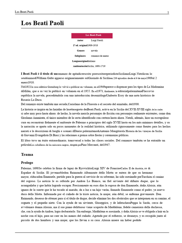 Los Beatos Paoli Novela | PDF