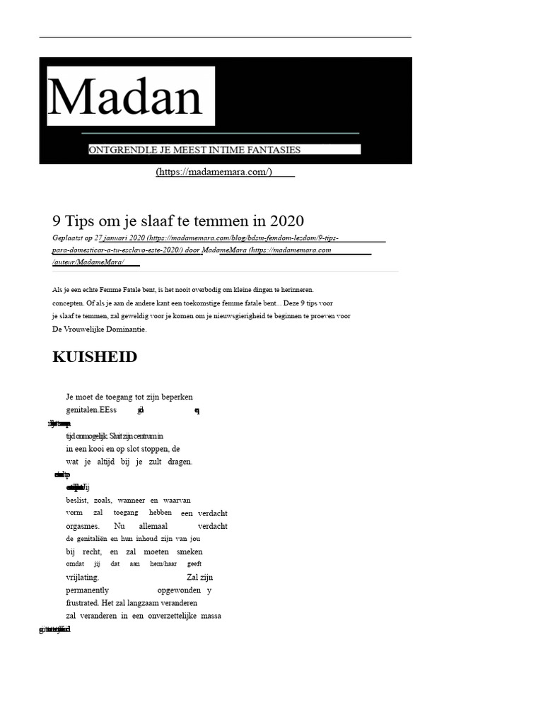 9 Tips Om Je Slaaf Te Temmen in 2023 | PDF
