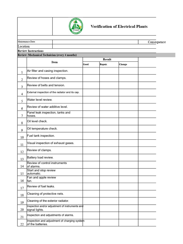 Verification of the Electric Plant | PDF | Diesel Engine | Electric ...